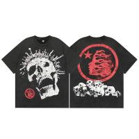 China Gothic Casual Loose Oversized T-shirt Harajuku Street Trend Men And Women Personalized Print Rock Anime Punk for sale