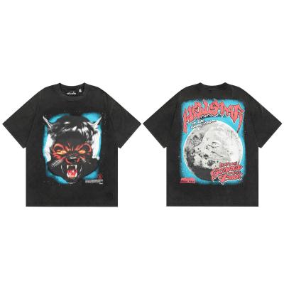 China Men's Oversized Graphic Tee Crew Neck Short Sleeve Vintage Streetwear Tee Tops for sale