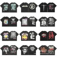 China Oversized Tees Unisex Graffiti Knit Print Casual Tees Streetwear Vintage Summer Tops Tees for sale