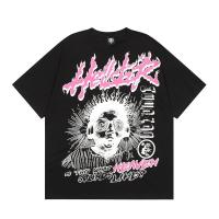 China Oversized Tees Unisex Graffiti Knit Print Casual Tees Streetwear Vintage Summer Tops Tees for sale
