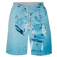 China Custom Logo Summer Sandy Beach Blank 100% Polyester Designer Inspired Ice Printed Men's Shorts With Pockets for sale