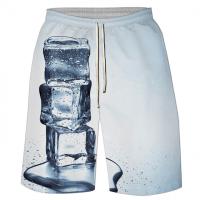 China Custom Logo Summer Sandy Beach Blank 100% Polyester Designer Inspired Ice Printed Men's Shorts With Pockets for sale