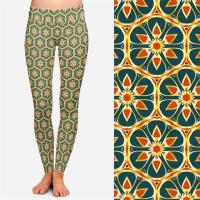 China Colorful Geometric Kente Symbols African Art Print Leggings High Yoga Waist Sublimation Printed Leggings for Women for sale