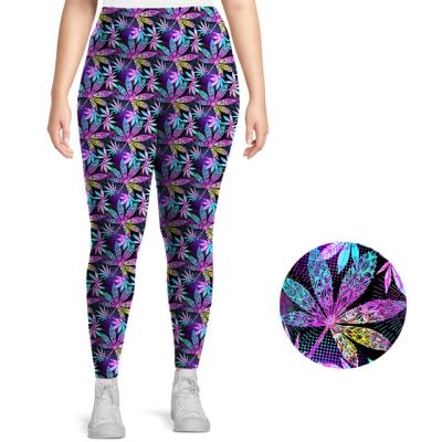 China Custom Print Pants Plus Size High Waist Gym Fitness Sport Wears Spandex Fabric Butter Soft Women Yoga Leggings For Workout for sale