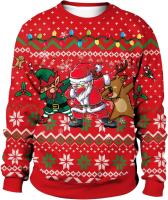 China Unisex Ugly Christmas Sweater 3D Printed Funny Graphic Long Sleeve T-Shirt Crewneck Sweatshirts for sale