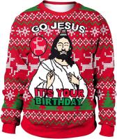 China Unisex Ugly Christmas Sweater 3D Printed Funny Graphic Long Sleeve T-Shirt Crewneck Sweatshirts for sale