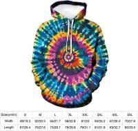 China Color Rainbow Printed Hoodie Tie Dye Sweatshirt Fashion Graphic Pullover For Men Women for sale