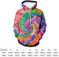 China Color Rainbow Printed Hoodie Tie Dye Sweatshirt Fashion Graphic Pullover For Men Women for sale