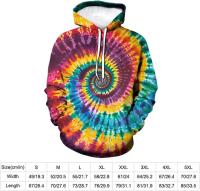 China Color Rainbow Printed Hoodie Tie Dye Sweatshirt Fashion Graphic Pullover For Men Women for sale
