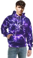 China Unisex New Men's Novelty Hoodies Cool Lightning Graphic Hoody Fleece Pullover Hooded Sweatshirts for sale