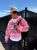 China Retro Gothic Rock Letter Printed Sweater Hooded Harajuku Loose All-match Sweatshirt Couple Set for sale