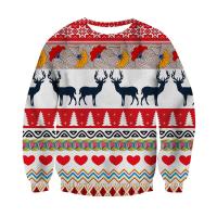 China Men's 3D Digital Printing Christmas Long-sleeved Men's Women's Round Neck Sweatshirt for sale