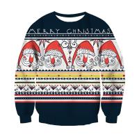 China Men's 3D Digital Printing Christmas Long-sleeved Men's Women's Round Neck Sweatshirt for sale