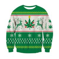 China Men's 3D Digital Printing Christmas Long-sleeved Men's Women's Round Neck Sweatshirt for sale