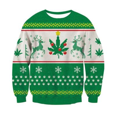 China Men's 3D Digital Printing Christmas Long-sleeved Men's Women's Round Neck Sweatshirt for sale
