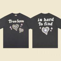 China Graphic Print T-Shirt Vintage Drop Shoulder Short Sleeve Casual Loose Tees Summer Outfits for sale