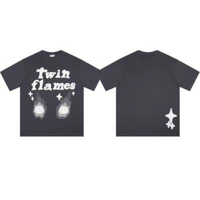China Graphic Print T-Shirt Vintage Drop Shoulder Short Sleeve Casual Loose Tees Summer Outfits for sale