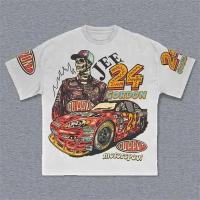 China Custom Skull Head Print Logo Streetwear Vintage First Class Quality 100% Cotton Plain Heavyweight Oversized T Shirt for sale