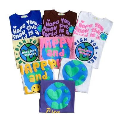 China Custom Logo Quality Tops Manufacturer Graphic Printing Drop Shoulder Heavyweight Mens Oversized Puff Printed T-shirts for sale
