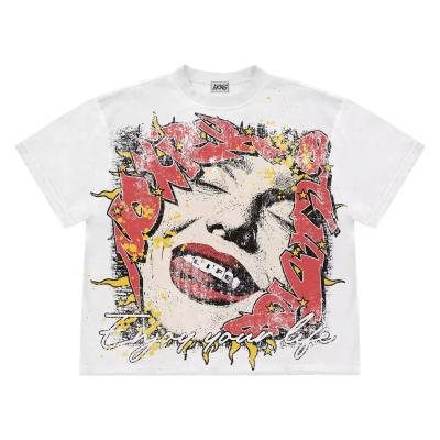 China Heavyweight Manufacturing Cropped T Shirt Men Cotton Boxy Graphic T Shirts For Men for sale