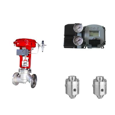 China Pneumatic Control Valve With Masoneilan SVI2-21113121 Positioner And Tescom 26-1100 Pressure Regulating Valve for sale