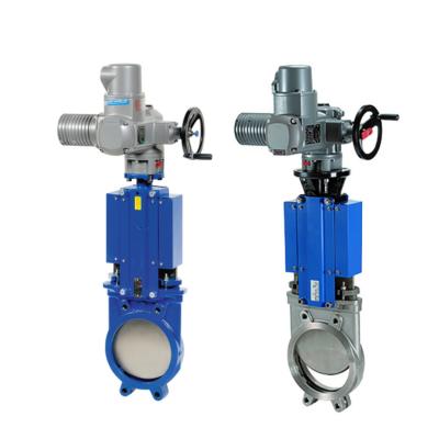 China Chinese Knife Gate Valve With Auma SA SAR Electric Vavle Actuator For Water Oil Industry for sale
