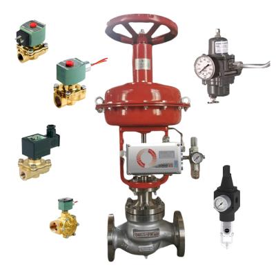 China Pneumatic Control Valve Linear With Flowserve LOGIX 520MD DIGITAL HART VALVE POSITIONER And ASCO Solenoid Valve In Stock for sale