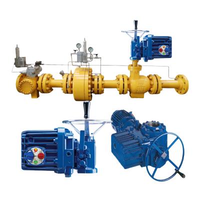 China Supplier Natural Gas Pressure Regulating Skid Customized Flowserve Limitorque Explosion-Proof Multi-Turn Electric Valve Actuator for sale