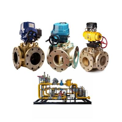 China Amot Actuated Three Way Rotary Control Valve with up to 16 bar Pressure and 3,170 GPM Flow in Corrosion-resistant Materials for sale