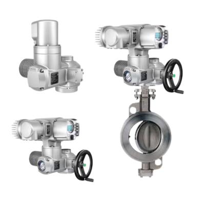 China New SA Actuator Torque range 10 Nm to 32 000 Nm Electric Valve Actuator AUMA SA16.2-F16 Multi Turn Actuator and Keystone Butterfly Valve for sale
