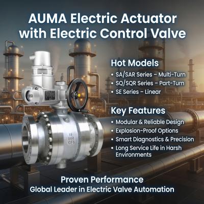 China AUMA Electric Actuator SA SQ Valve Actuator Multi Turn Part Turn Water Treatment Power Plant for sale