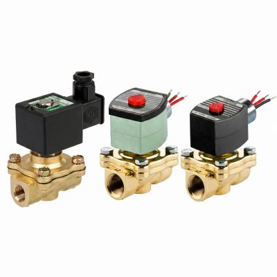 China ASCO 210 Series 2 Way Brass Solenoid Valve Pilot Operated Normally Closed Water Air Gas Fluid Control for sale