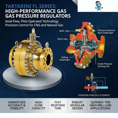 China Emer-son Tartarini FL Series Pilot Operated Gas Pressure Reducing Valve Natural Gas Distribution Gas Pressure Regulator for sale