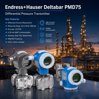 China Endress Hauser Deltabar PMD75 4-20 mA HART Smart Differential Pressure Sensor Differential Pressure Transmitter for sale