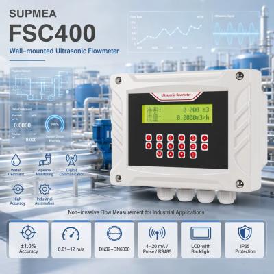 China Supmea FSC400 Ultrasonic Flow Meter Non Invasive Clamp On Water Flow Meter Industrial Flow Meter for sale