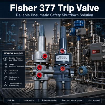 China Fi-sher 377 Pneumatic Pressure Trip Valve Control Valve Safety Device Valve Trip Valve for sale