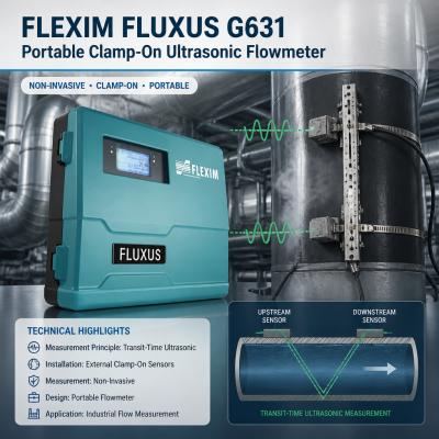 China Flexim FLUXUS G631 BA ST EE Portable Clamp-on Ultrasonic Flow Meter Gases Liquids Steam Flowmeter for sale