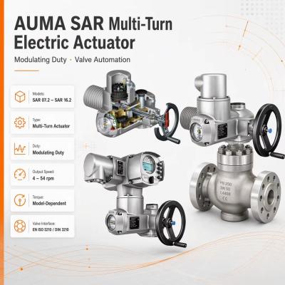China AUMA SAR Electric Actuator Valve Automation Multi-Turn Motorized Valve Actuator Industrial Electric Valve Control for sale