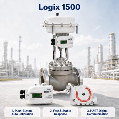 China Logix 1500 Smart Digital Valve Positioner HART Communication 4 20mA IP67 Flow Control Petrochemical Refining Plant for sale