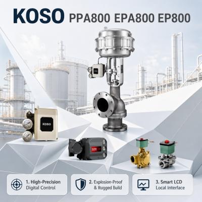 China KOSO OEM Electro Pneumatic Smart Valve Positioner PPA800 EPA800 EP800 4 20mA IP66 Oil Gas Single Double Acting for sale