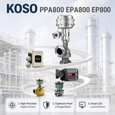China KOSO Smart Valve Positioner PPA800 EPA800 EP800 Electro Pneumatic OEM High Precision 140 700kPa Petrochemical Industry Control for sale