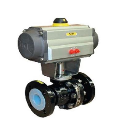 China PN 10 - PN 16 BR 20b Pneumatic Control Valve Ball Valve With PFA Lining for sale