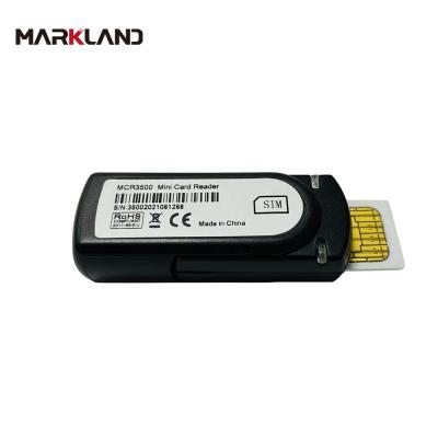 China MCR3500 Smart Card Reader for SIM-sized Cards with USB 2.0 Interface and 49x18.3x13mm Compact Design for sale