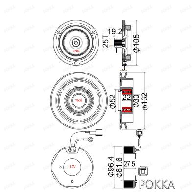 China POKKA air Compressor Clutch 1PK 12V 00- 10PA20 V6 Car Ac Compressor Clutch for Toyota Land Cruiser Car for sale