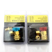 China POKKA High Low Pressure R134A Adapter AC Refrigerant Connector Auto Car Truck Manifold Gauge Brass Adapter for sale