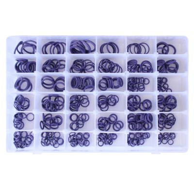 China POKKA Car Air Conditioning Sealing O Ring Kit 375 Pcs Rubber Seal Ring Repair 36 Grids Rubber Ring for sale