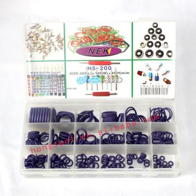 China POKKA NEK Universal 210 PCS NBR HNBR Rubber Seal Ring Air Conditioning Repair O Ring Kit Box for sale