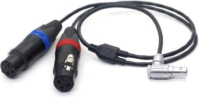 China Double Channel Alexa Mini LF Audio Cable XLR 3 Pin To Right Angle 0B 6 Pin for sale