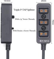China Metal Triple D Tap Splitter Cable 0.5M For Photography Power for sale
