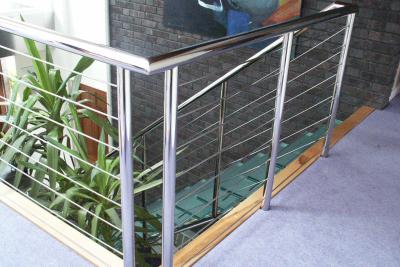 China Durable Tension Cable Balustrade Fire Resistance With Round Handrail for sale